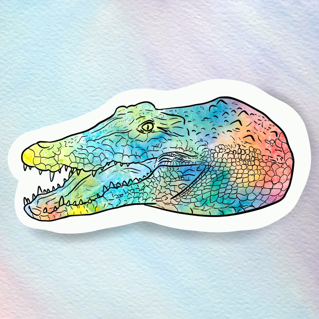 Rainbow Crocodile Sticker, Waterproof Sticker, Animal Sticker ...