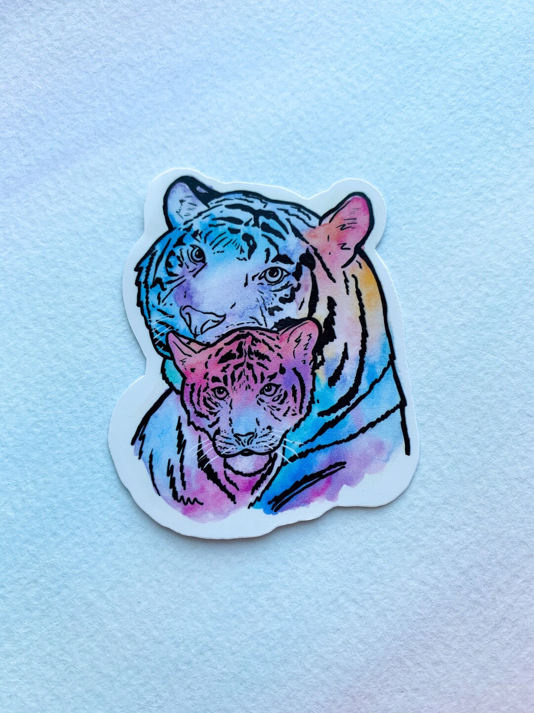 Tiger and Cub Sticker, Rainbow Tiger Sticker, Zookeeper Sticker ...