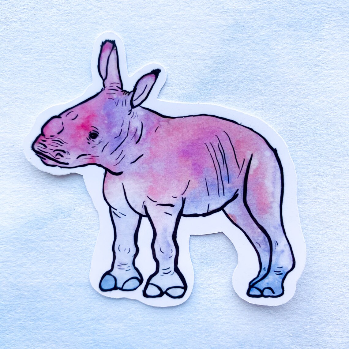 Baby Rhino Sticker Zookeeper Gift Waterproof Sticker Water | Etsy