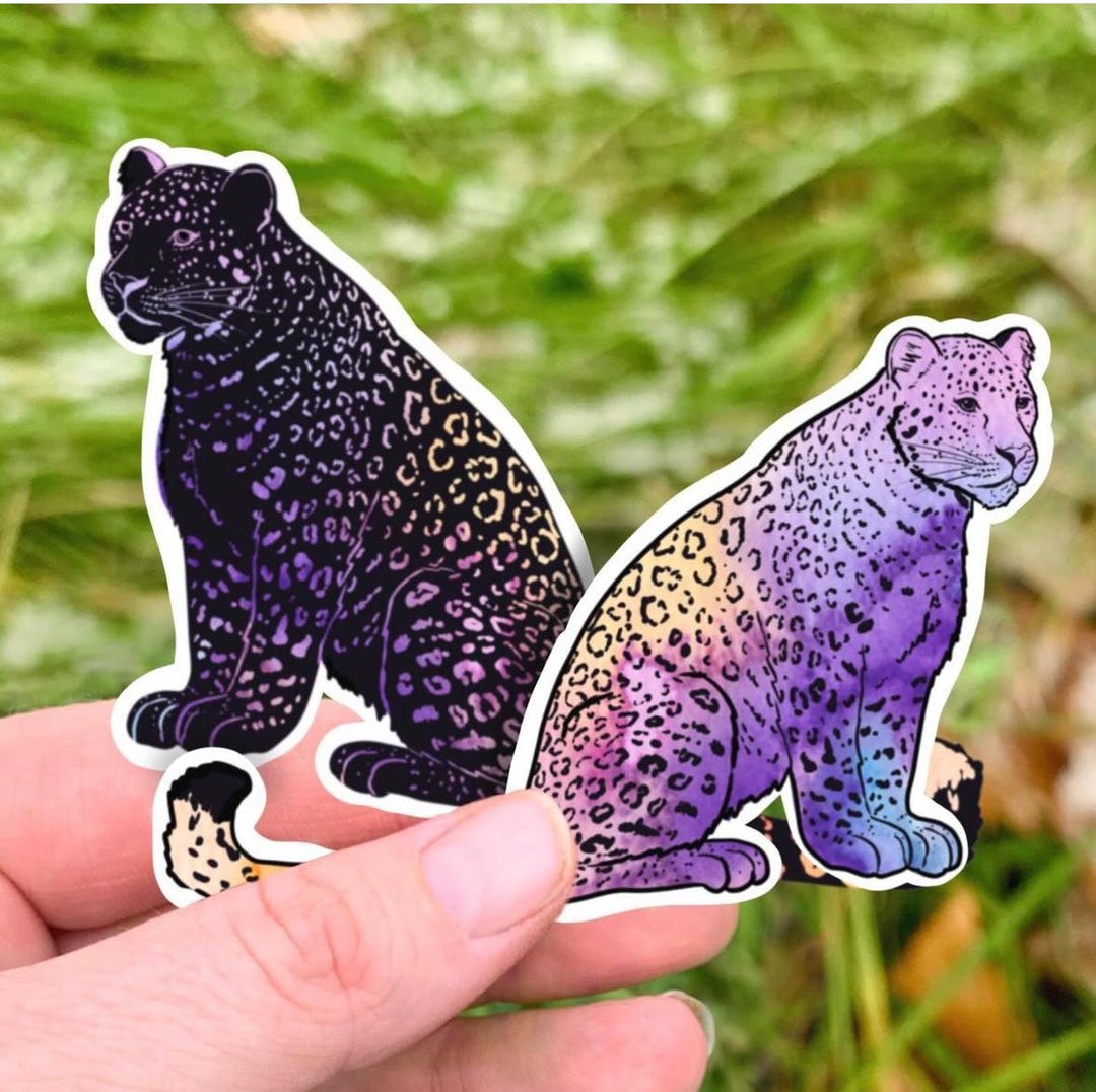 Rainbow Amur Leopard Sticker, Rainbow Leopard Sticker, Leopard Sticker ...