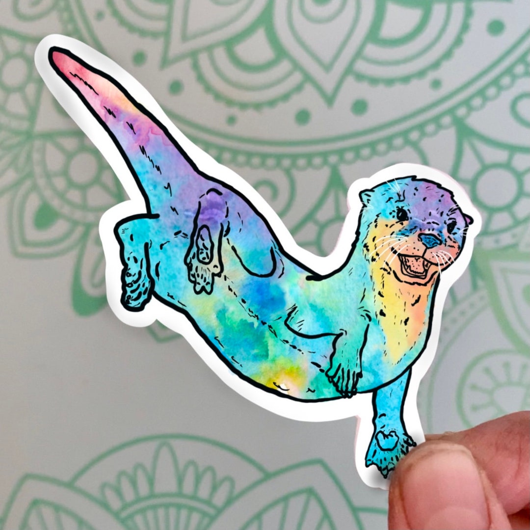 Asian Small Clawed Otter Sticker, Waterproof Sticker, Vinyl Sticker ...