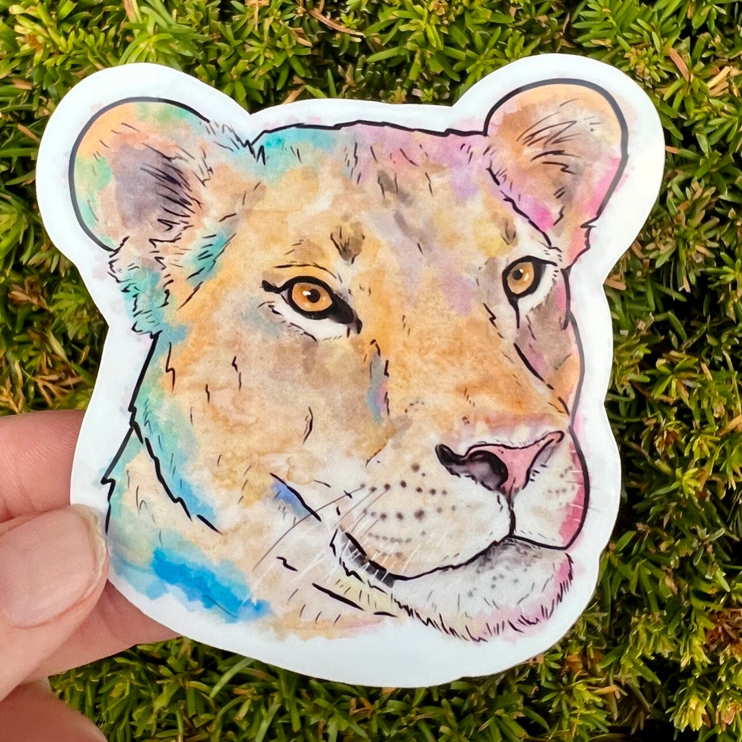 Rainbow Edge Lioness Sticker, Zookeeper Sticker, Waterproof Sticker ...