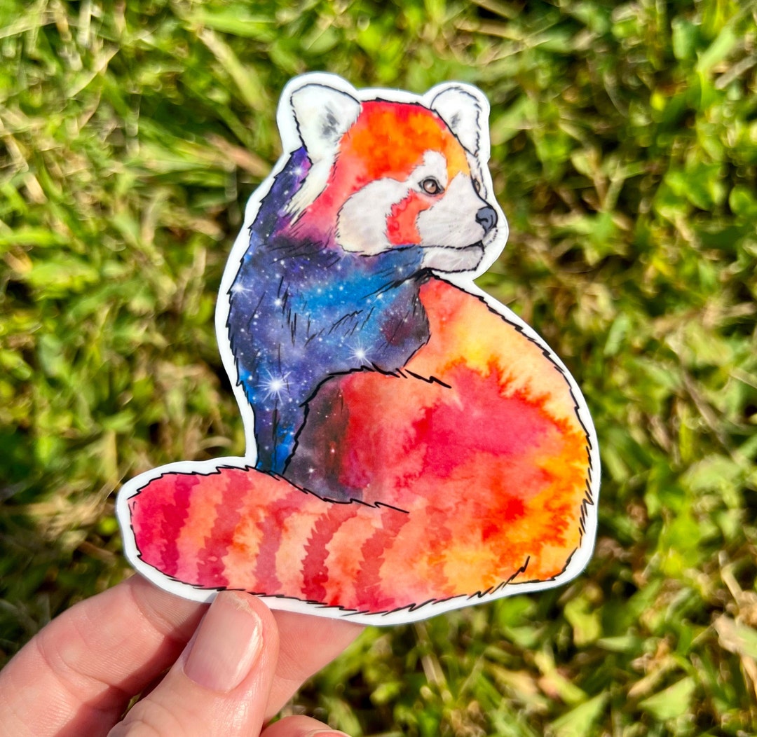 Galaxy Red Panda Sticker, Rainbow Red Panda Sticker, Red Panda Sticker ...
