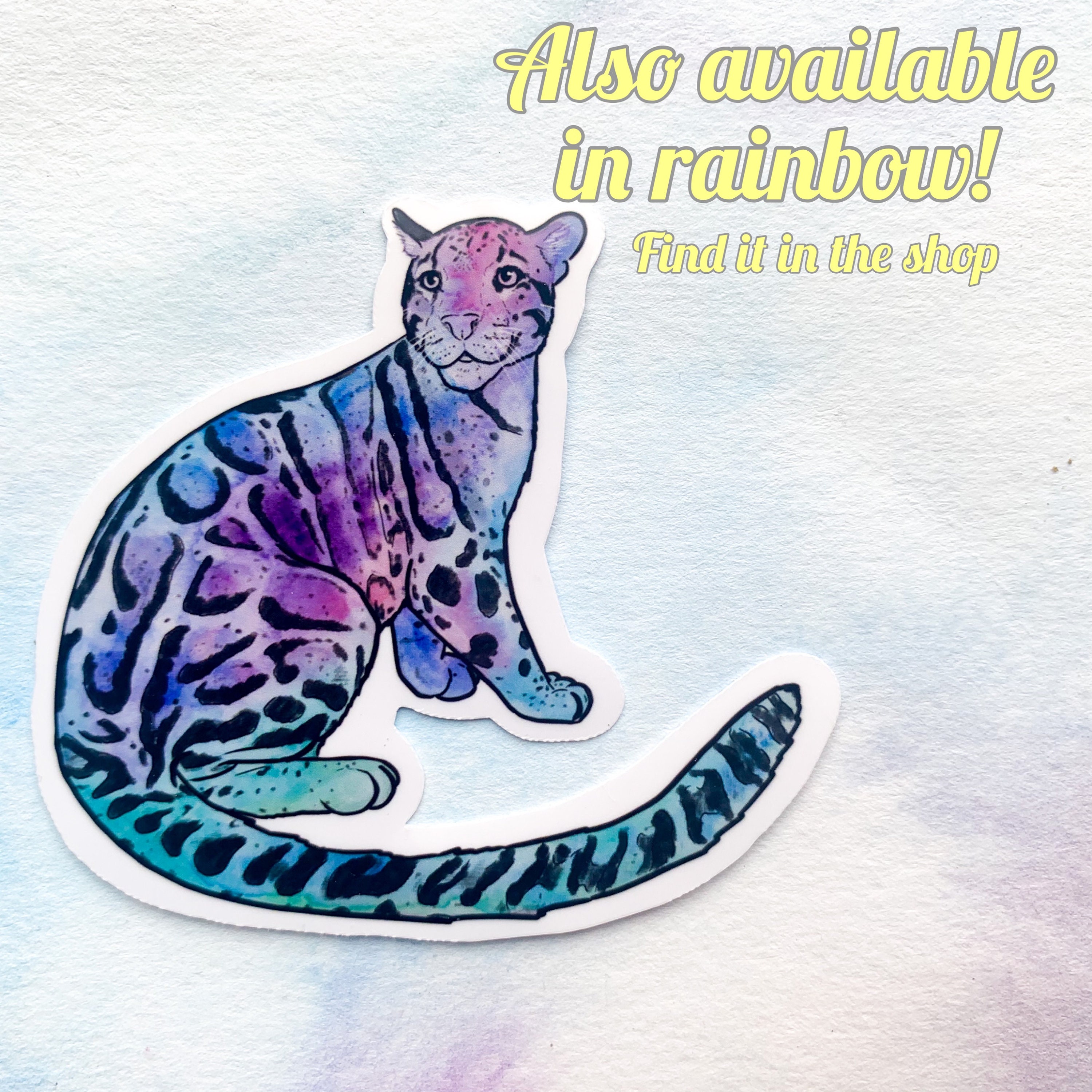 Clouded Leopard Portrait Sticker Cat Sticker Waterproof - Etsy