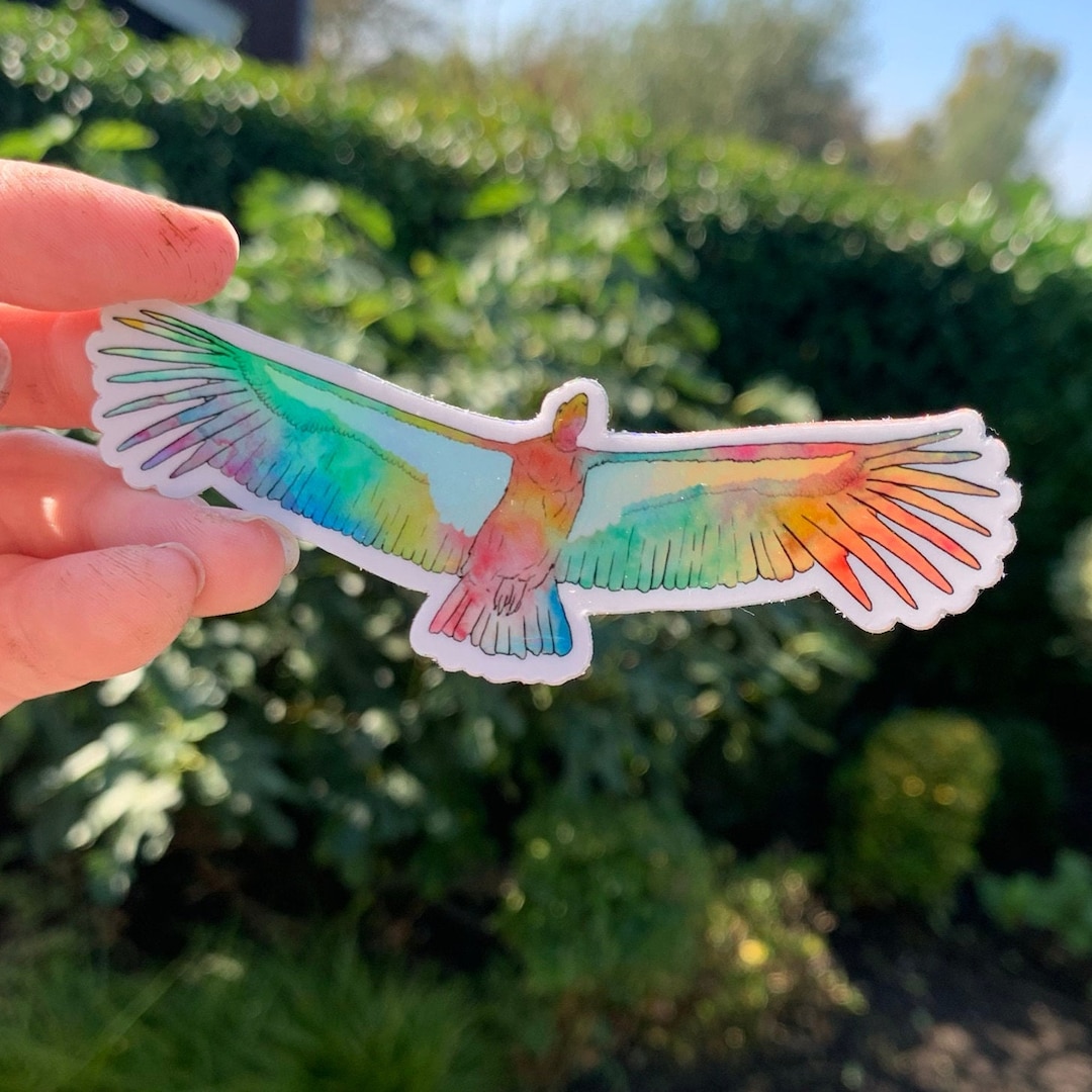 Holographic California Condor Sticker, Bird of Prey Sticker, Waterproof ...