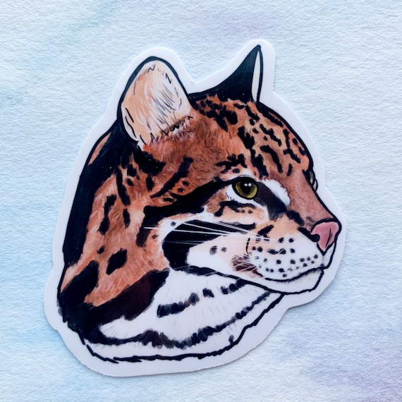Ocelot Sticker Cat Sticker Waterproof Sticker Vinyl | Etsy
