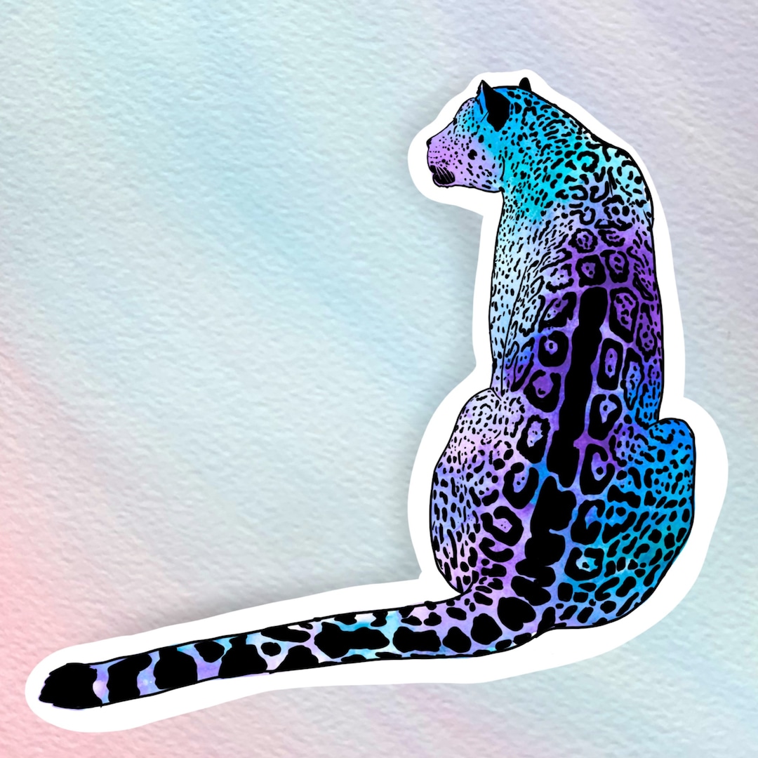 Rainbow Jaguar Sticker, Jaguar Sticker, Waterproof Sticker, Animal Gift ...
