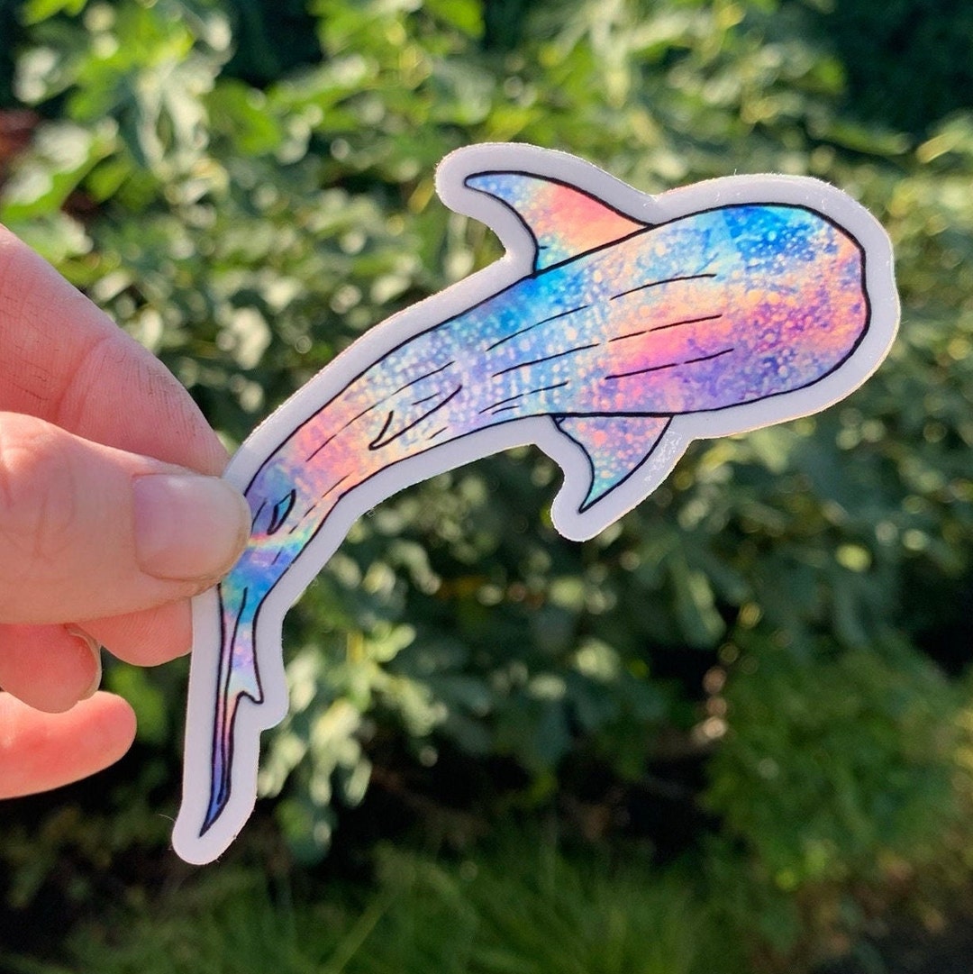 Holographic Whale Shark Sticker, Wildlife Sticker, Waterproof Sticker ...