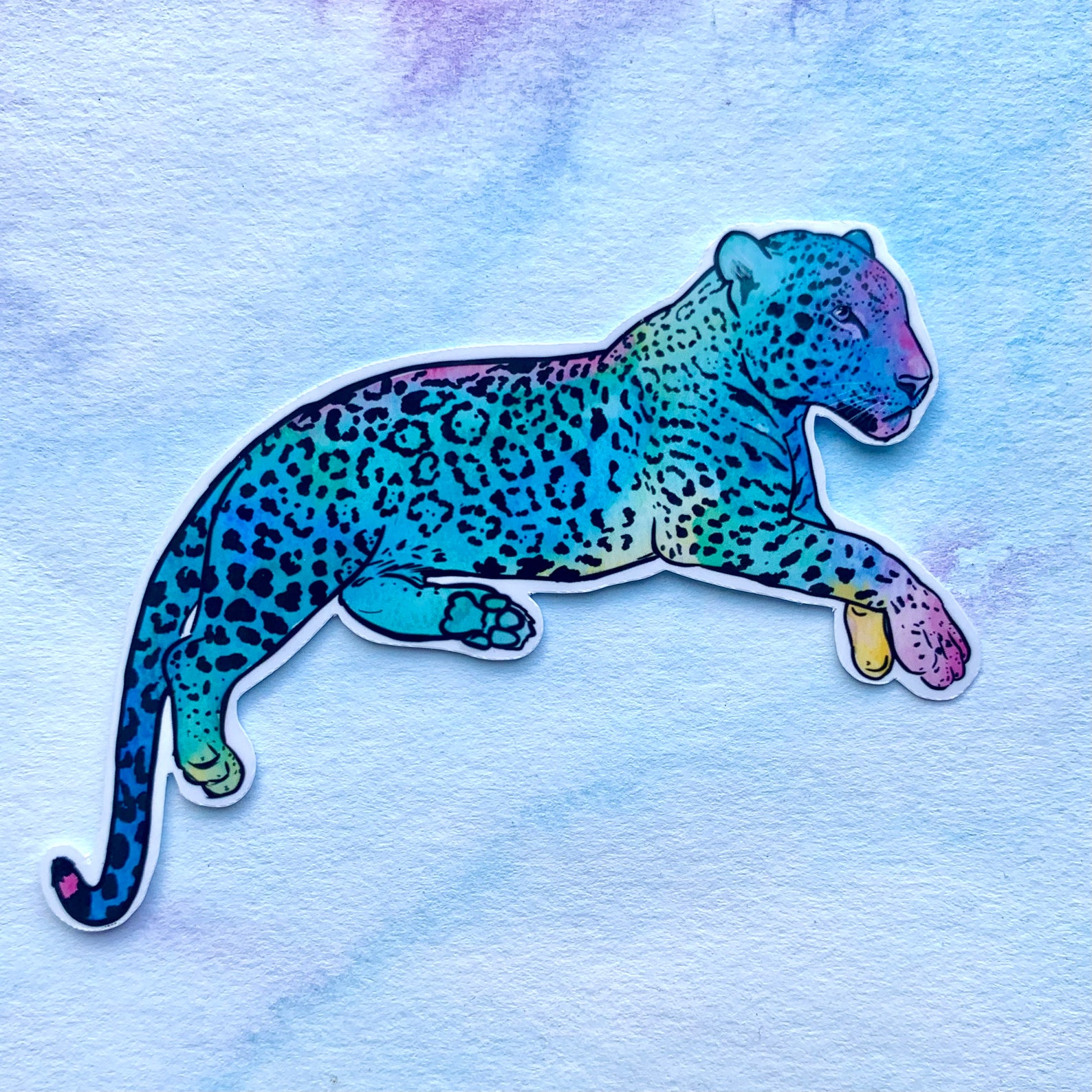 Rainbow Jaguar Sticker Jaguar Sticker Waterproof Sticker - Etsy