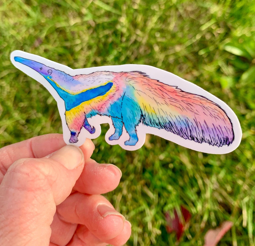 Rainbow Giant Anteater Sticker, Giant Anteater Sticker, Anteater ...