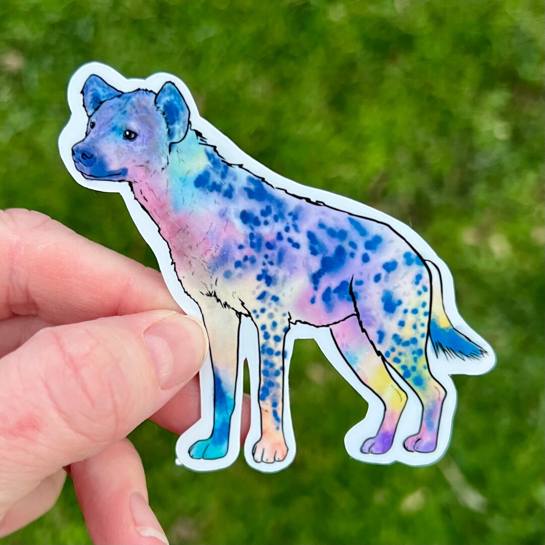 Jumbo Rainbow Hyena Sticker, Rainbow Sticker, Animal Sticker, Hyena ...