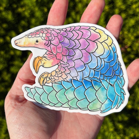 Jumbo Matte Rainbow Pangolin Sticker Waterproof Sticker - Etsy