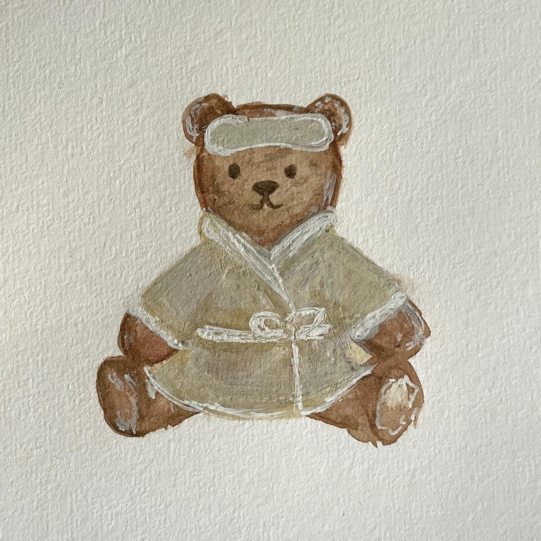 Spa Teddy Bear Art Print - Etsy