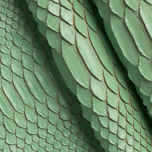 Genuine Olive Python Skin, Green Glossy Snake Skin, Red Matte Snake ...