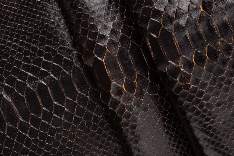 Genuine Olive Python Skin, Green Glossy Snake Skin, Red Matte Snake ...