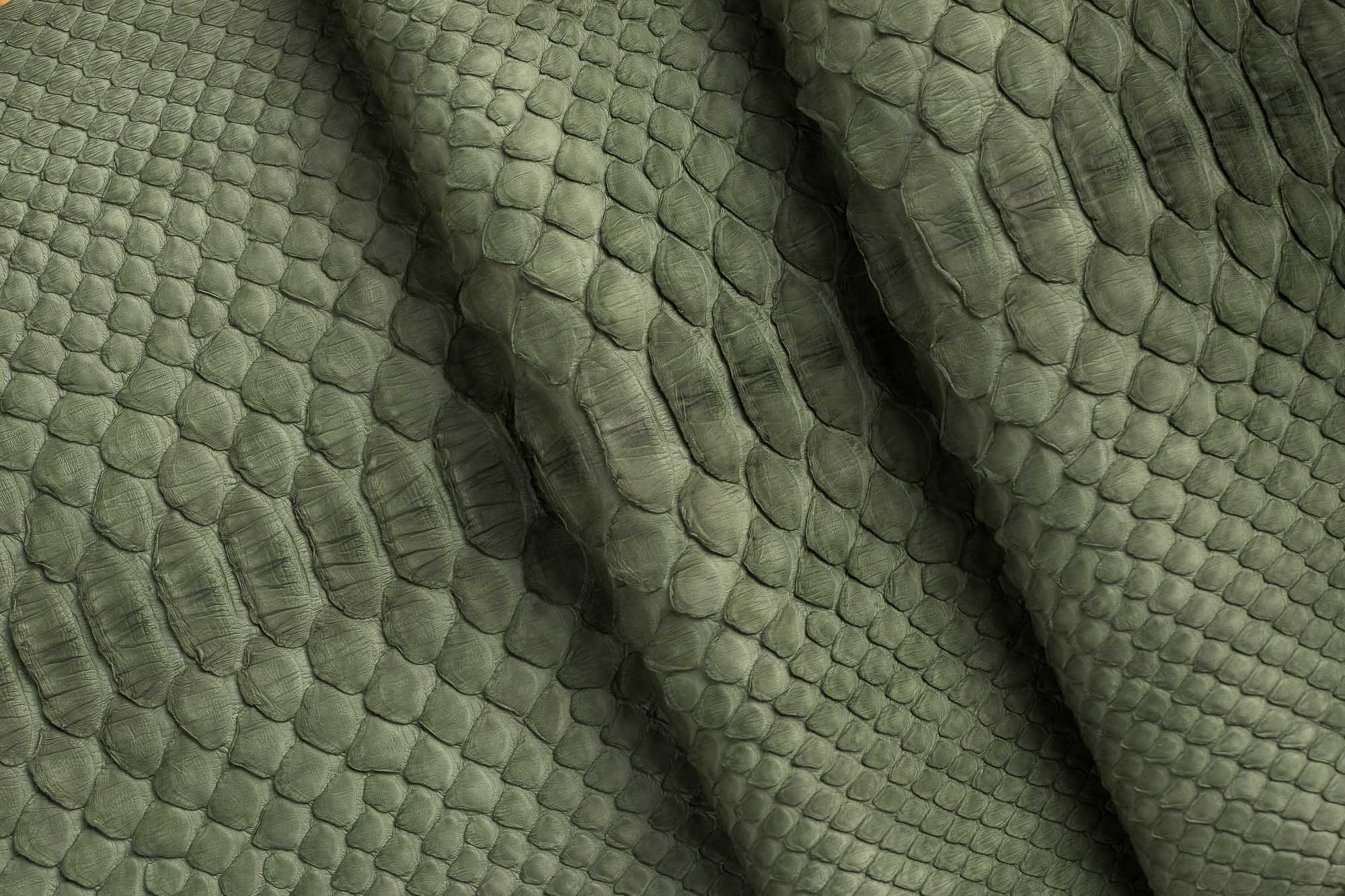 Genuine Olive Python Skin, Green Glossy Snake Skin, Red Matte Snake ...