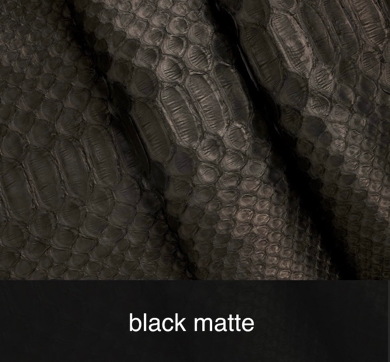Genuine Python Skin, Black Matte, Cognac Snake Skin, Exotic Leather - Etsy