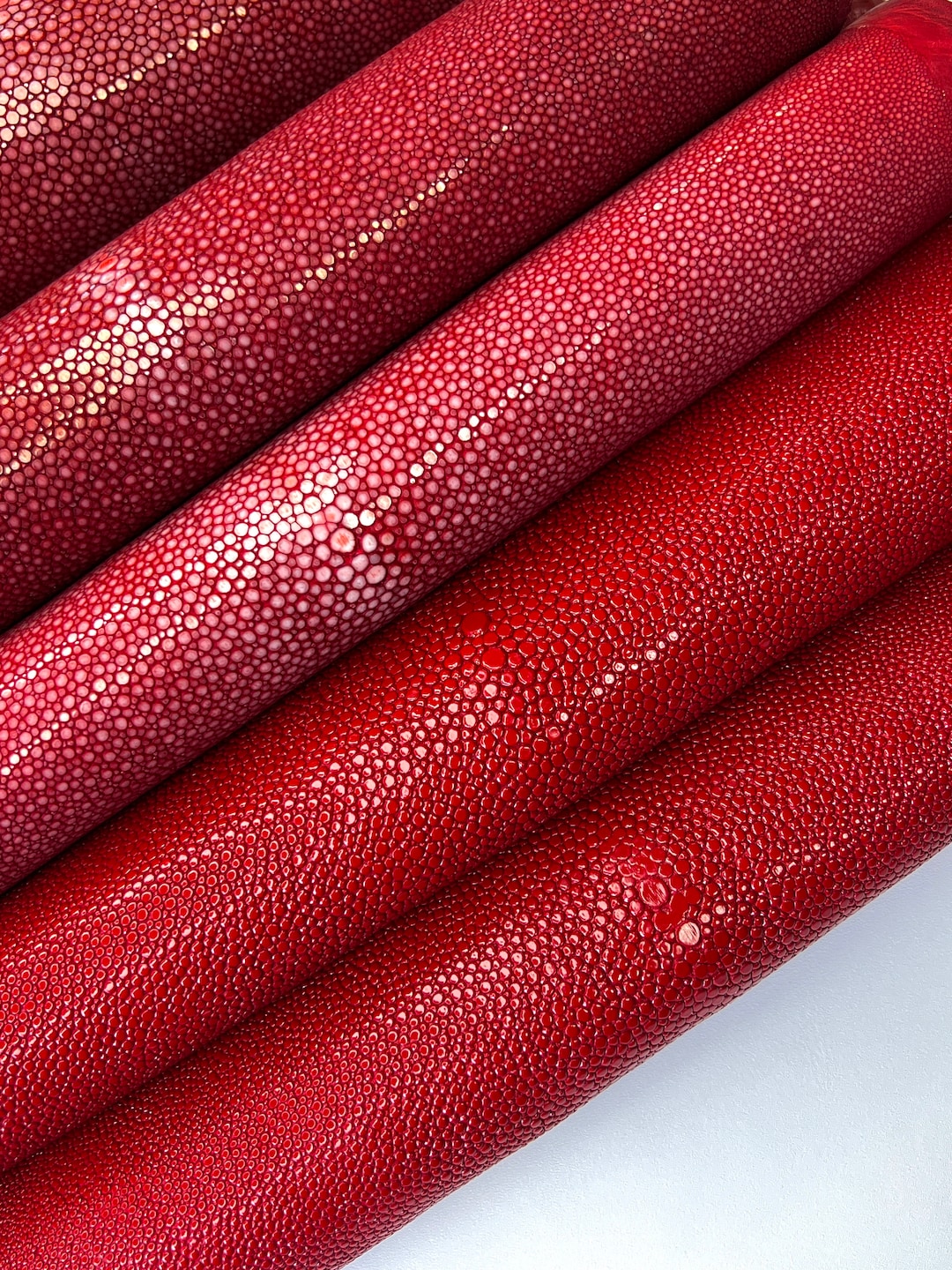 Big Polished Stingray Skin Red, High Quality Black Stingray Leather ...