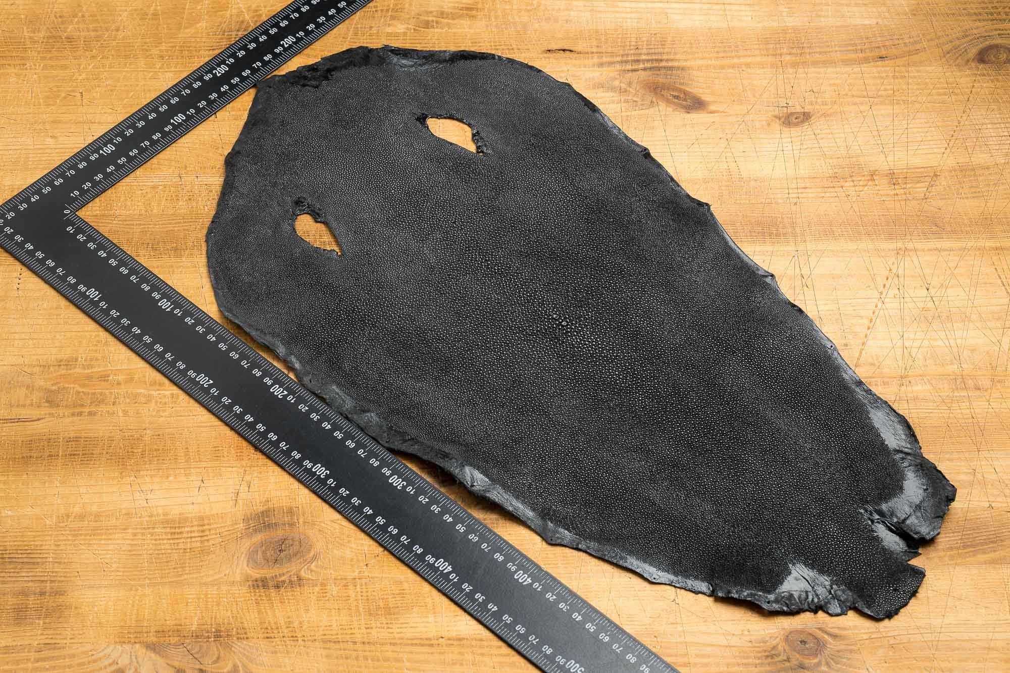 Big Polished Stingray Skin Red, High Quality Black Stingray Leather ...