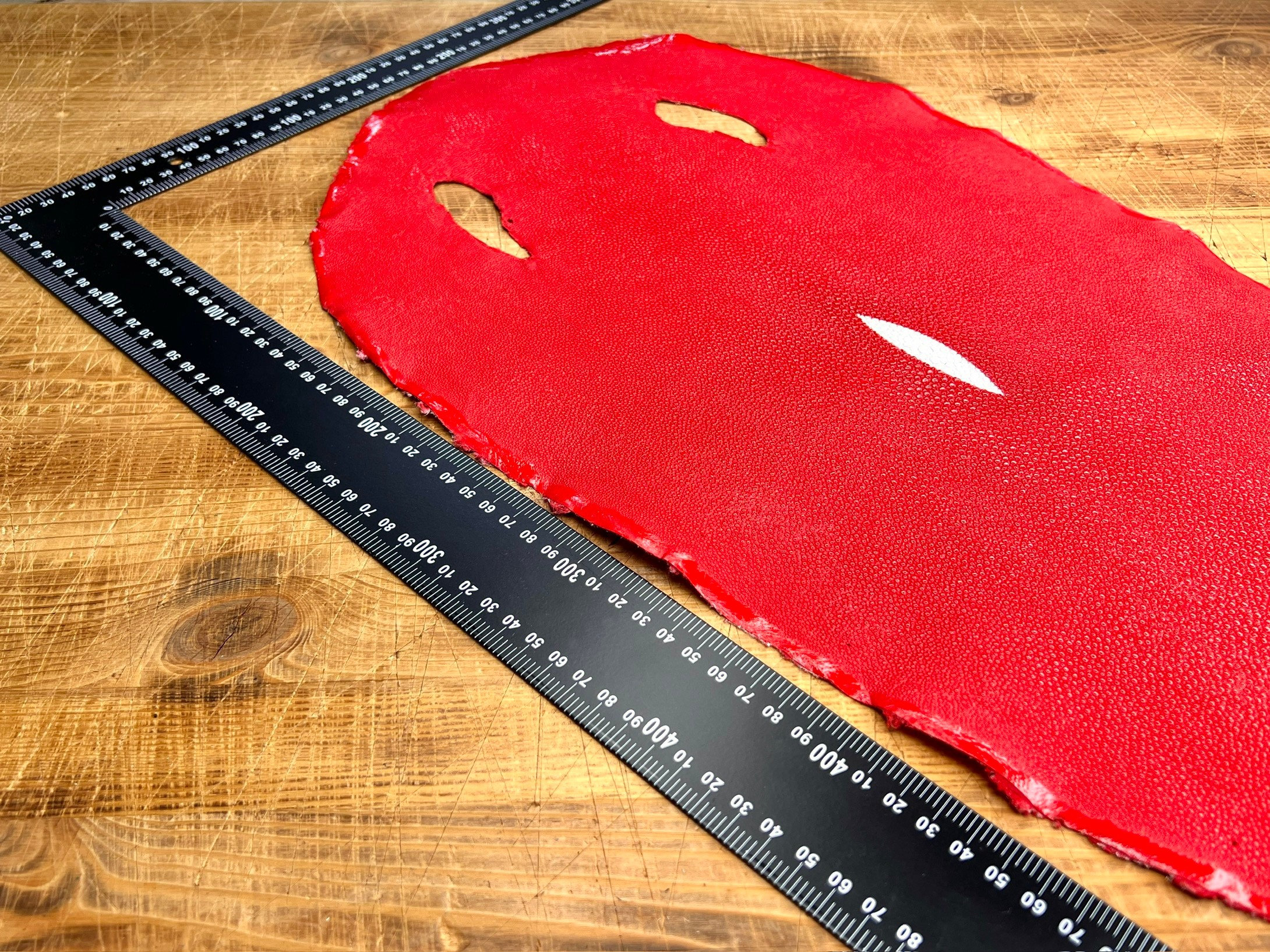 Big Polished Stingray Skin Red, High Quality Black Stingray Leather ...