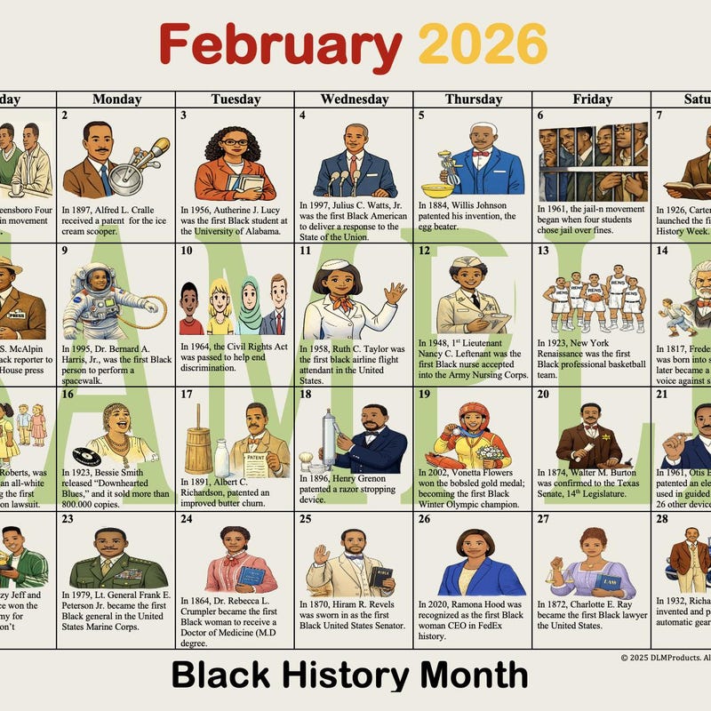 2026 Black History Calendar - Etsy