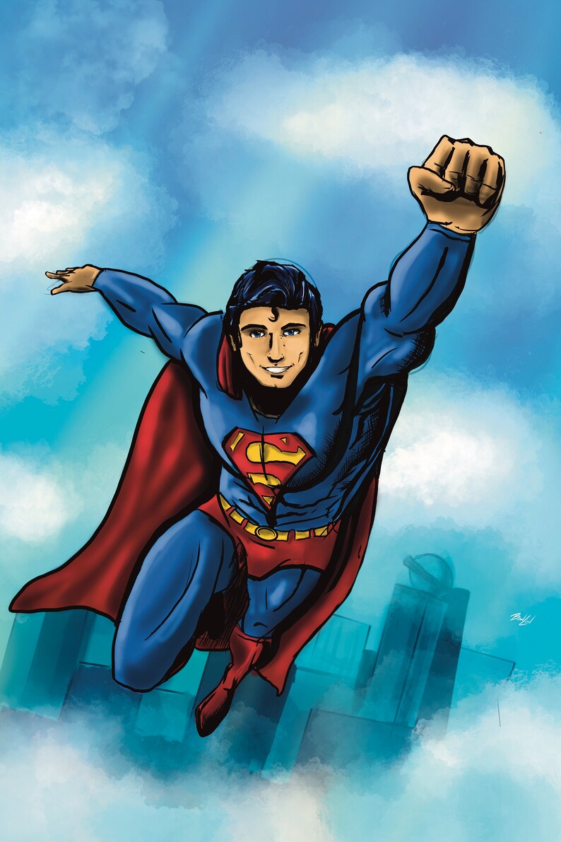 Superman Art Print - Etsy