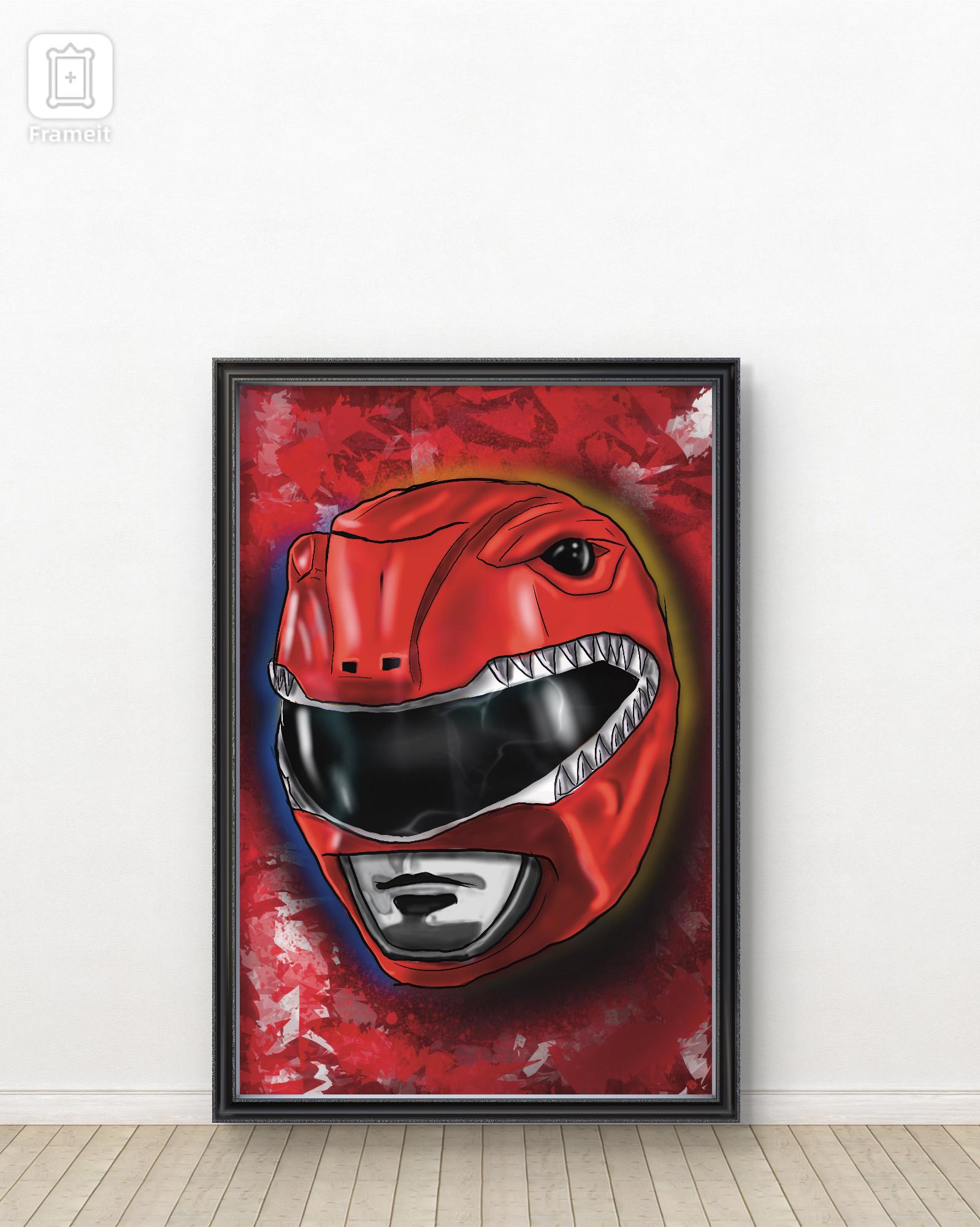 Mighty Morphin Red Ranger Art Print - Etsy