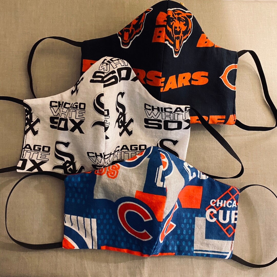 Chicago Sport Fans - Cubs, Bears, White Sox Pattern Face Mask, 100% ...