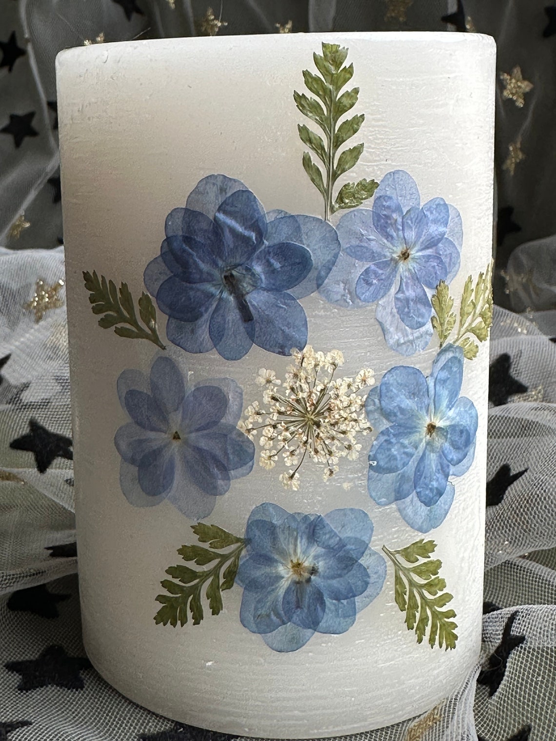 Blue Hydrangeas, Fern & A Touch of Queen Anne Lace. an Unscented ...