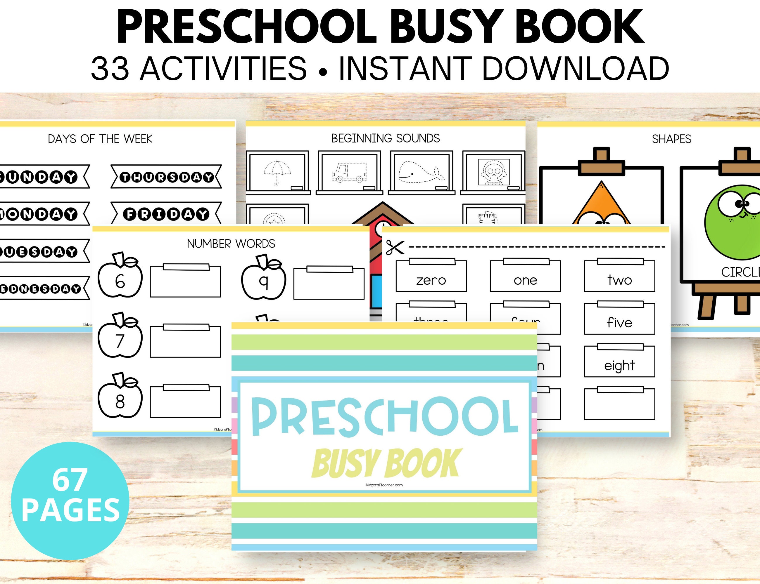 Preschool Busy Book Printables, Preschool Busy Binder, Preschool ...
