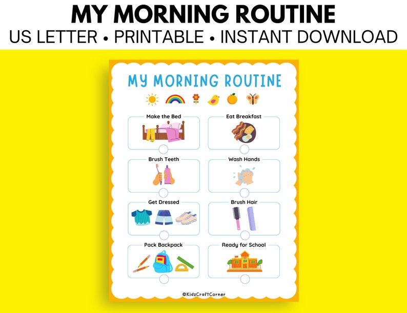 Kids Routine Charts, Chore Charts for Kids, Bedtime Routine Chart ...
