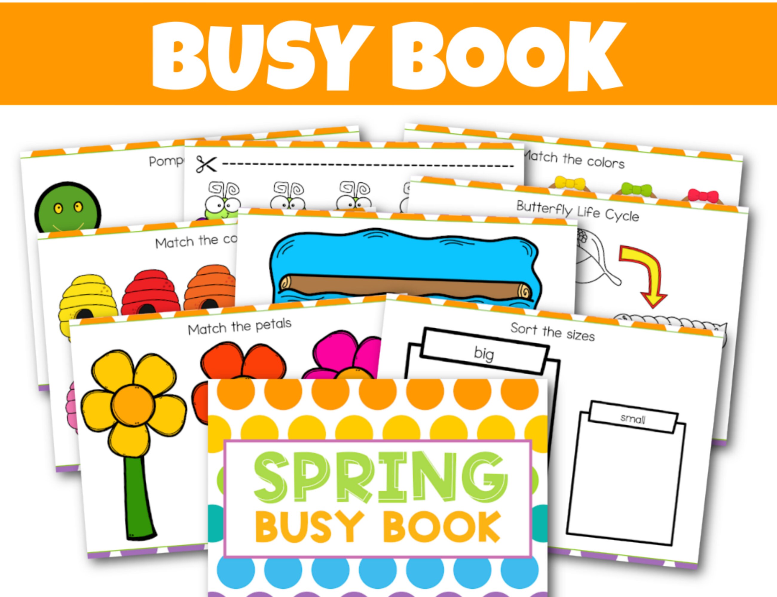 Spring Busy Book, Busy Book Printables, Spring Activities for Kids - Etsy