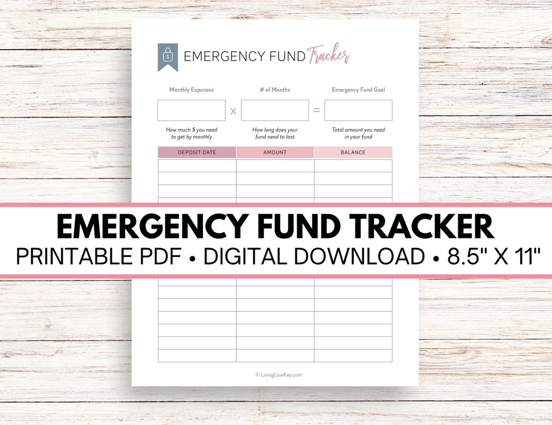 Emergency Fund Tracker, Printable Emergency Planner, Savings Tracker - Etsy