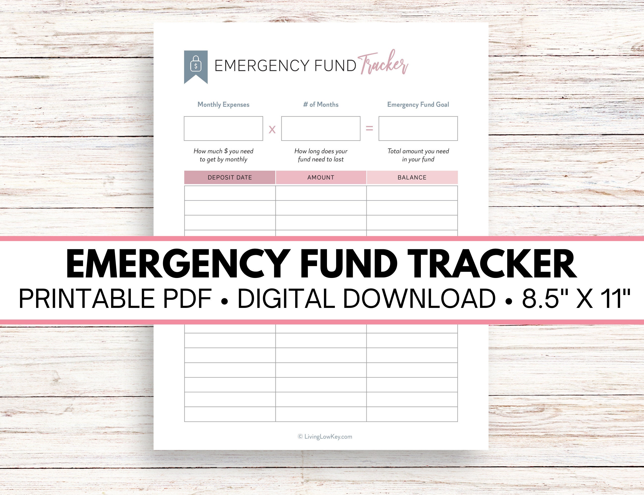 Emergency Fund Tracker, Printable Emergency Planner, Savings Tracker - Etsy