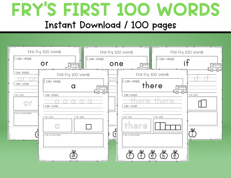 Fry's First 100 Words, Fry's Sight Words, Sight Word Practice ...
