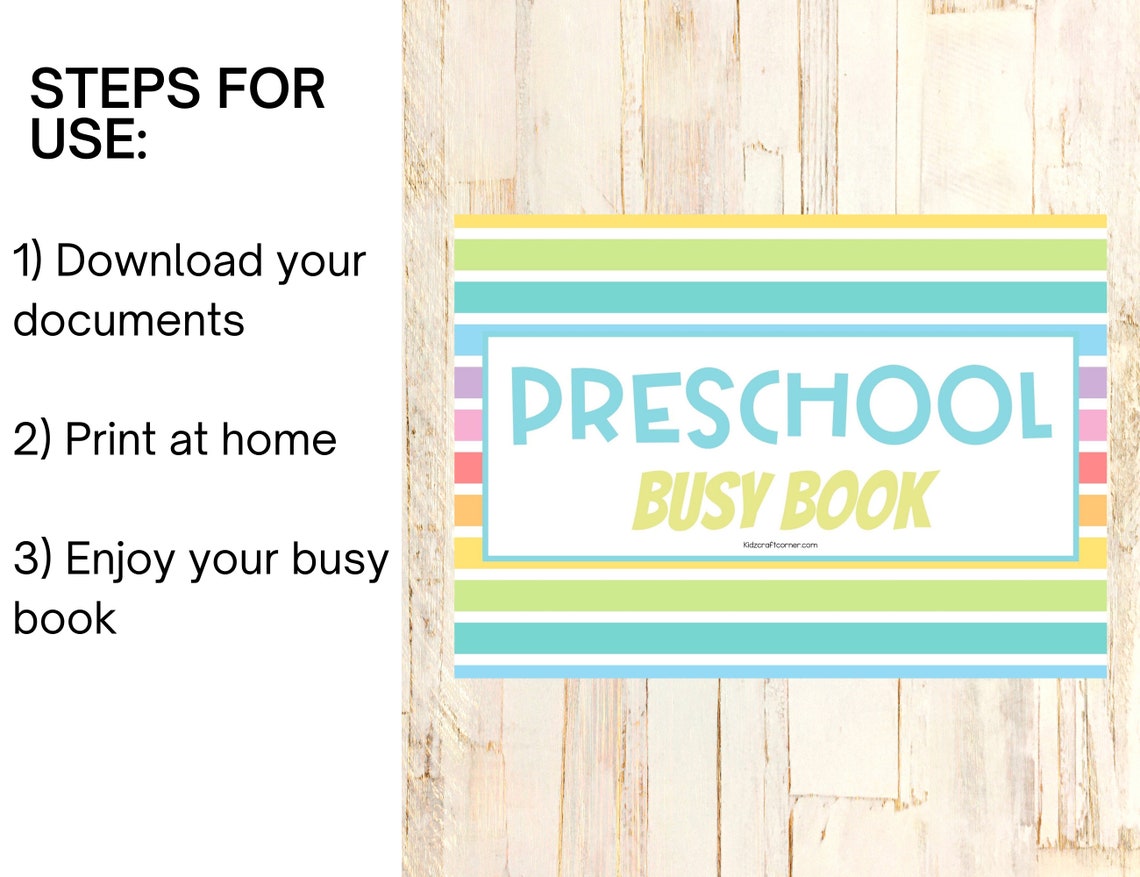 Preschool Busy Book Printables, Preschool Busy Binder, Preschool ...