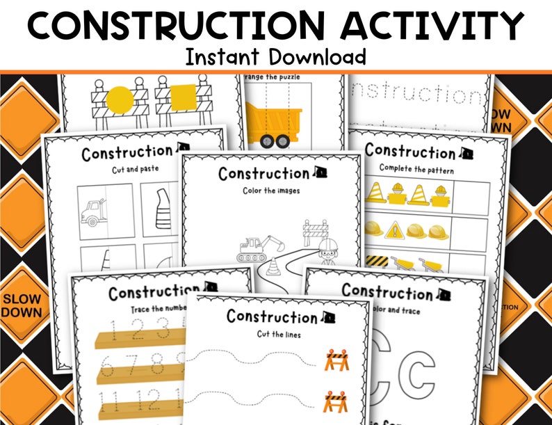 Construction Activities for Kids, Educational Printable, Construction ...