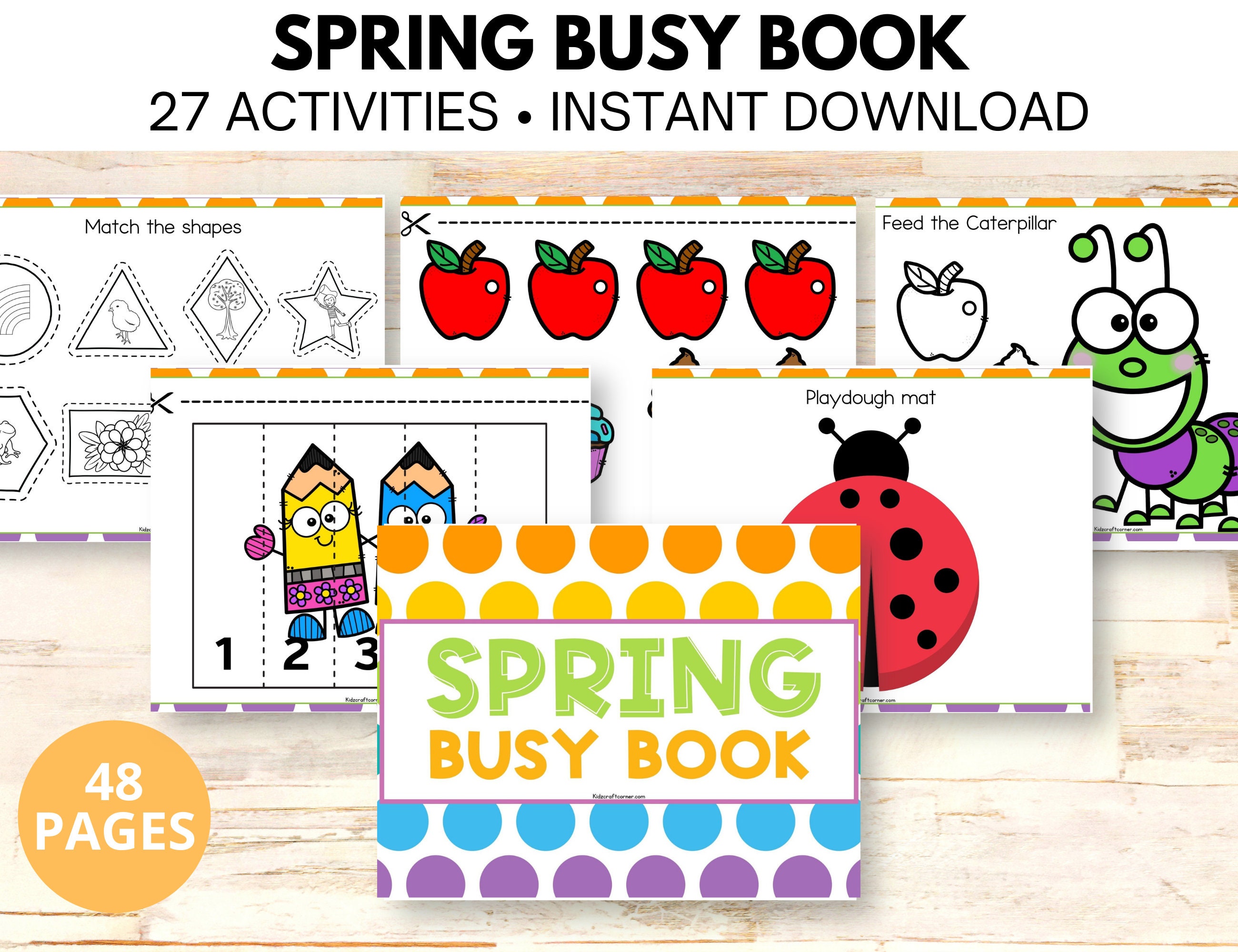Spring Busy Book, Busy Book Printables, Spring Activities for Kids - Etsy