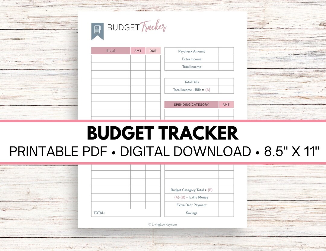 Budget Tracker Printable, Finance Tracker Printable, Paycheck Budget ...