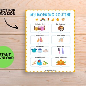 Kids Routine Charts, Chore Charts for Kids, Bedtime Routine Chart ...