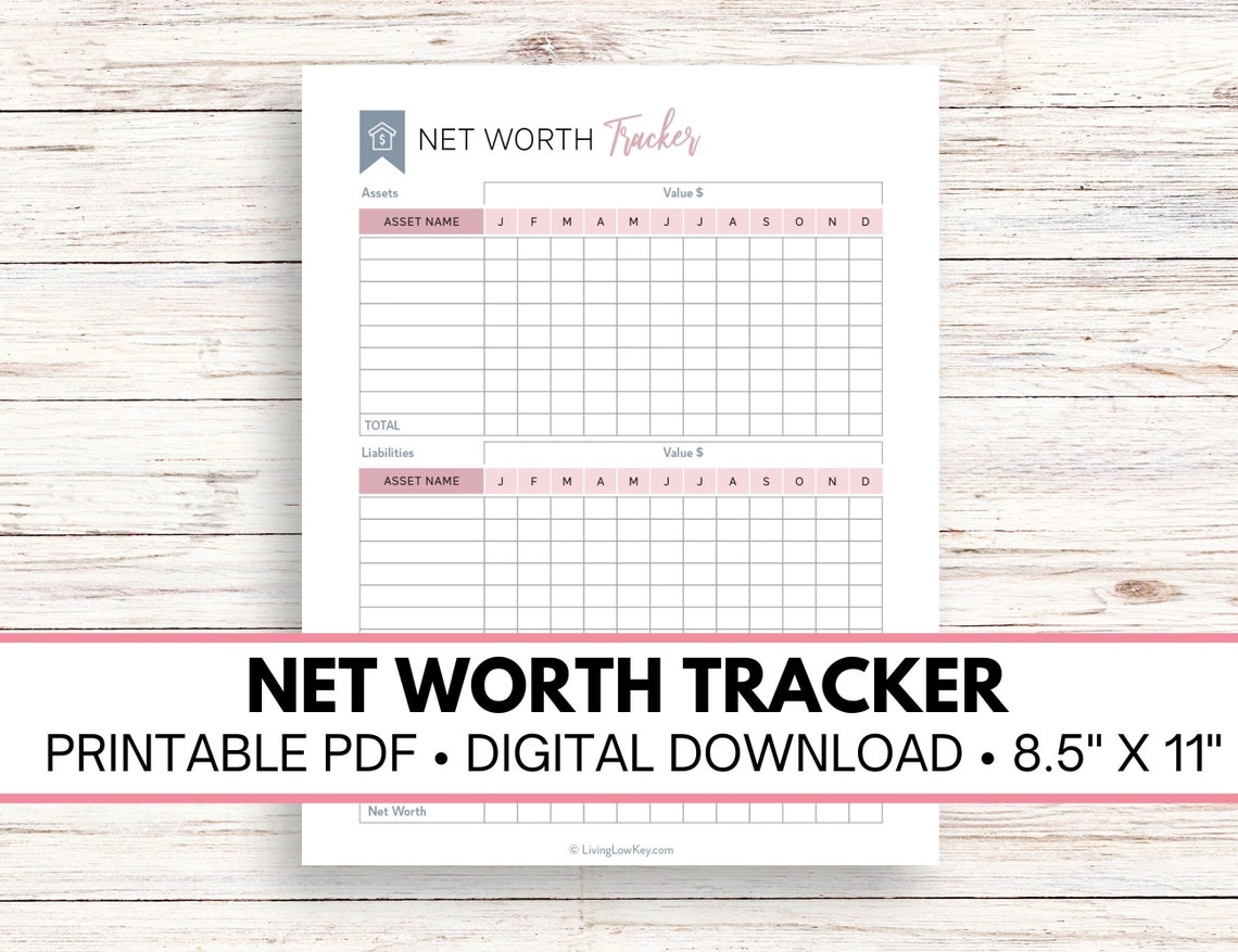 Printable Net Worth Tracker, Net Worth Worksheet, Net Worth Printable ...