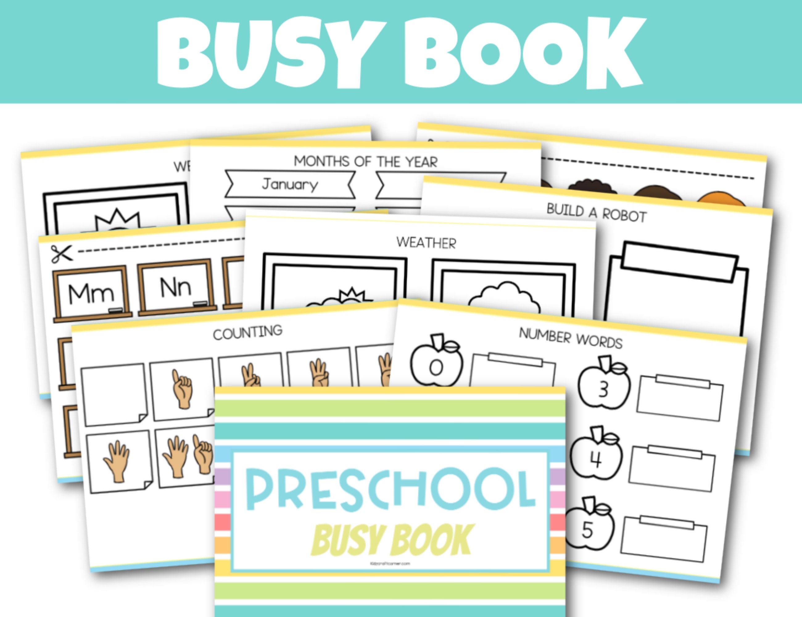 Preschool Busy Book Printables, Preschool Busy Binder, Preschool ...