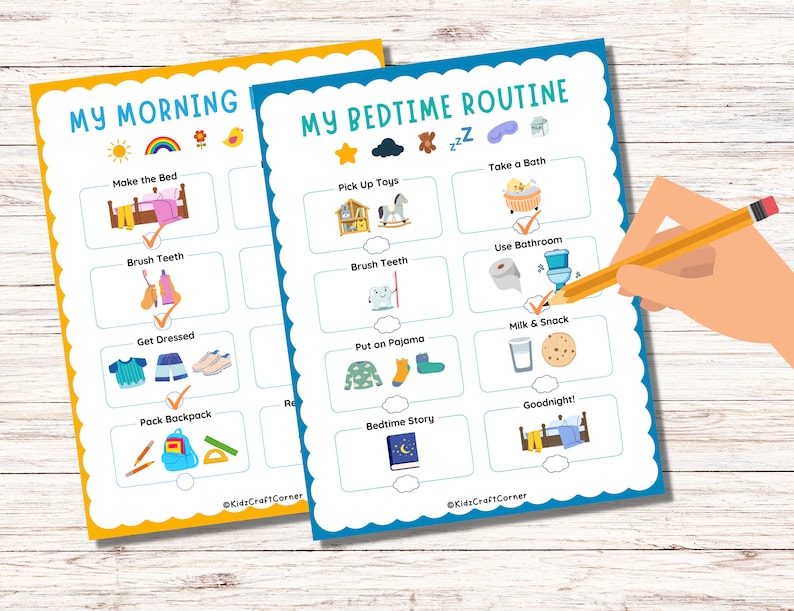 Kids Routine Charts, Chore Charts for Kids, Bedtime Routine Chart ...