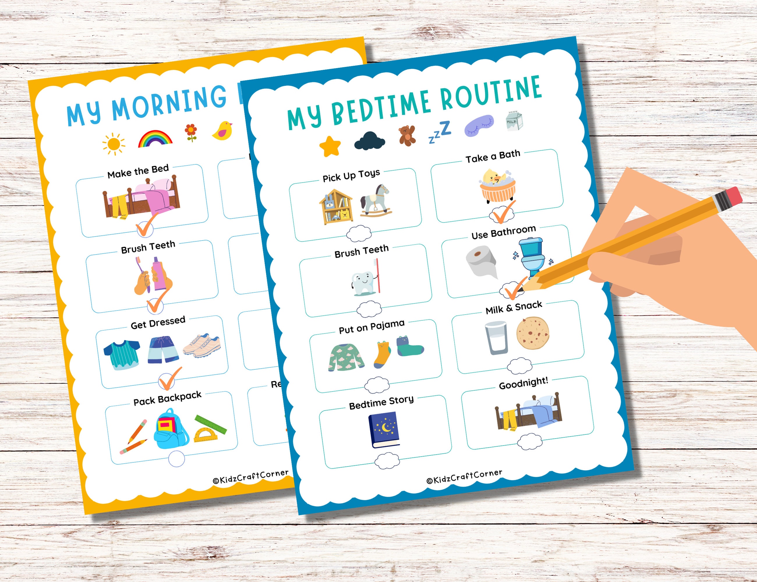 Kids Routine Charts, Chore Charts for Kids, Bedtime Routine Chart ...