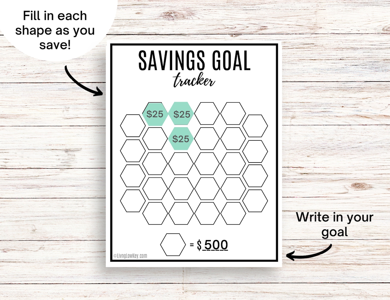 Savings Goal Tracker, Money Saving Challenge, Savings Tracker, Money ...