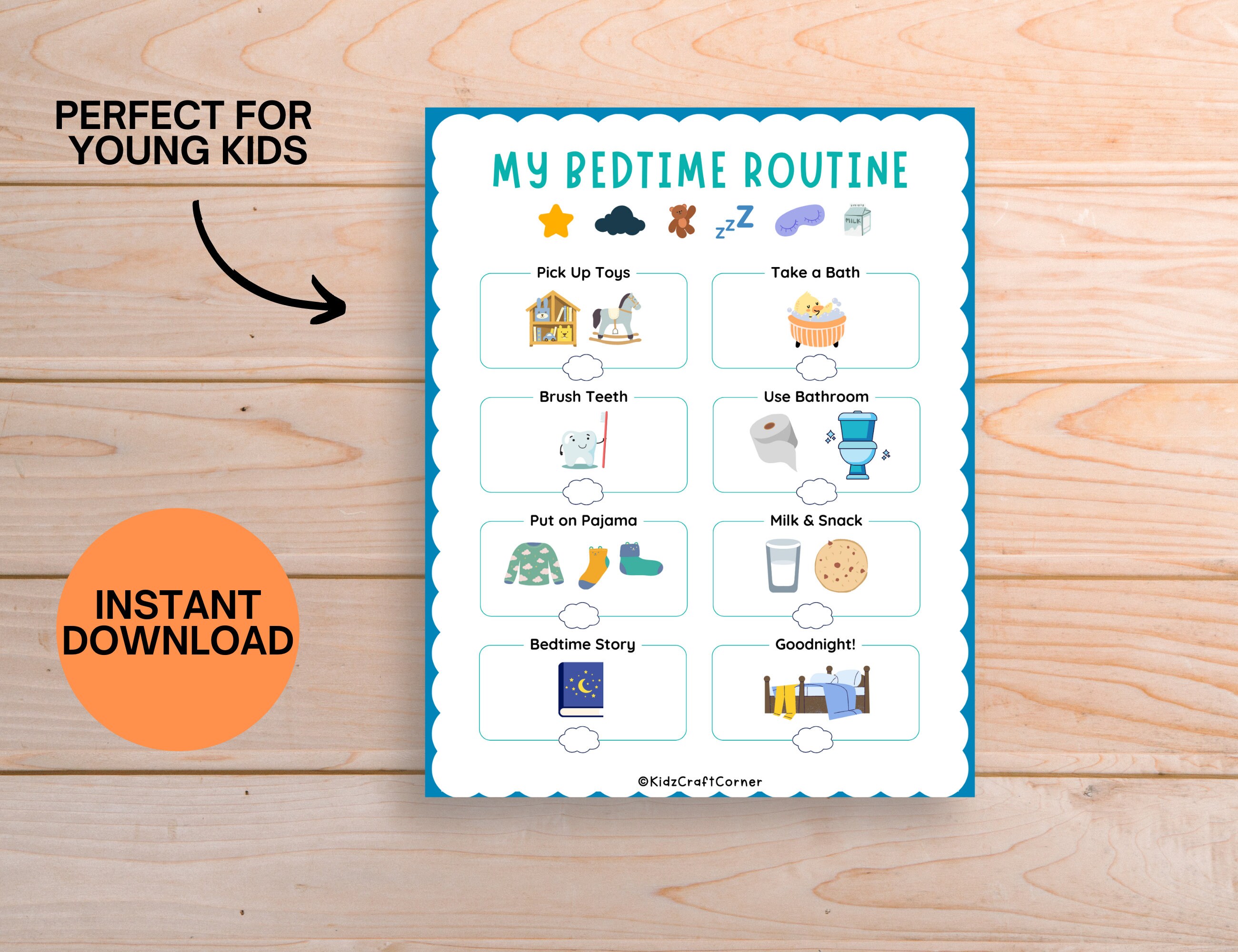 Kids Routine Charts, Chore Charts for Kids, Bedtime Routine Chart ...