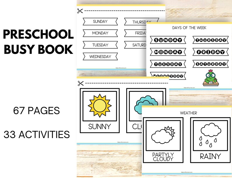 Preschool Busy Book Printables, Preschool Busy Binder, Preschool ...