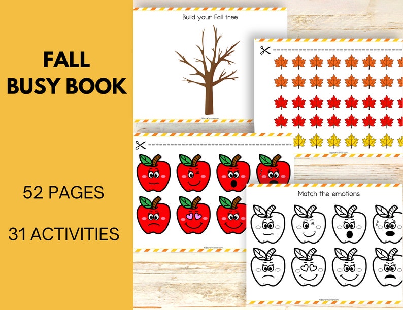 Fall Busy Book Printable, Busy Binder Printables, Toddler Learning ...