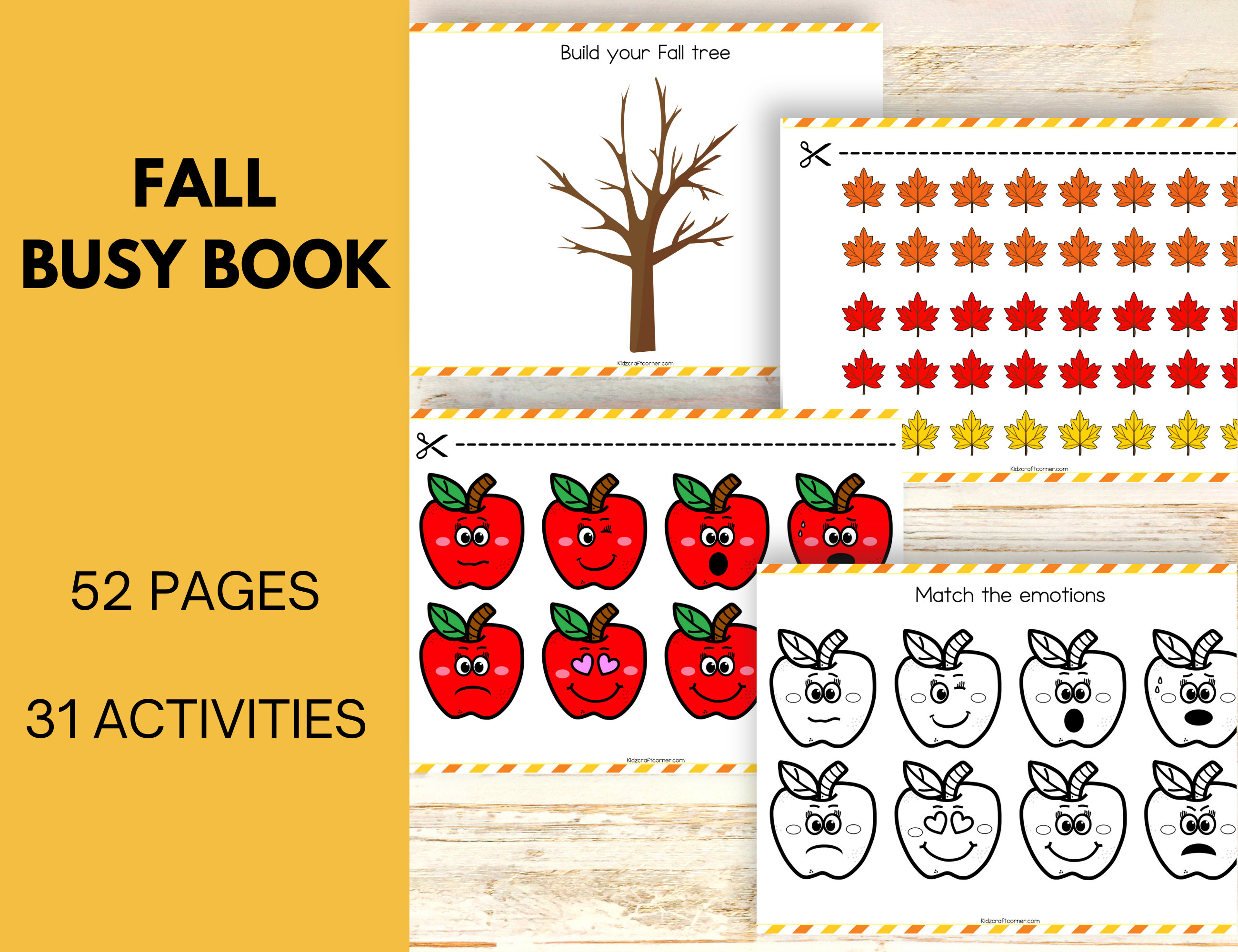 Fall Busy Book Printable, Busy Binder Printables, Toddler Learning ...