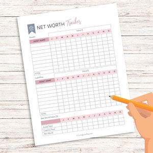Printable Net Worth Tracker, Net Worth Worksheet, Net Worth Printable ...